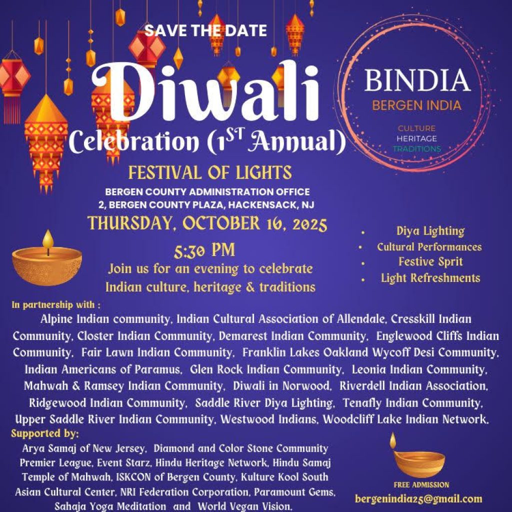 Bergen County to Host First Annual Diwali Celebration – The Indian EYE
