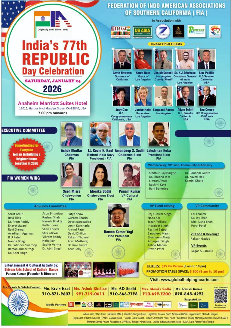 Federation of Indo American Associations of Southern California ...